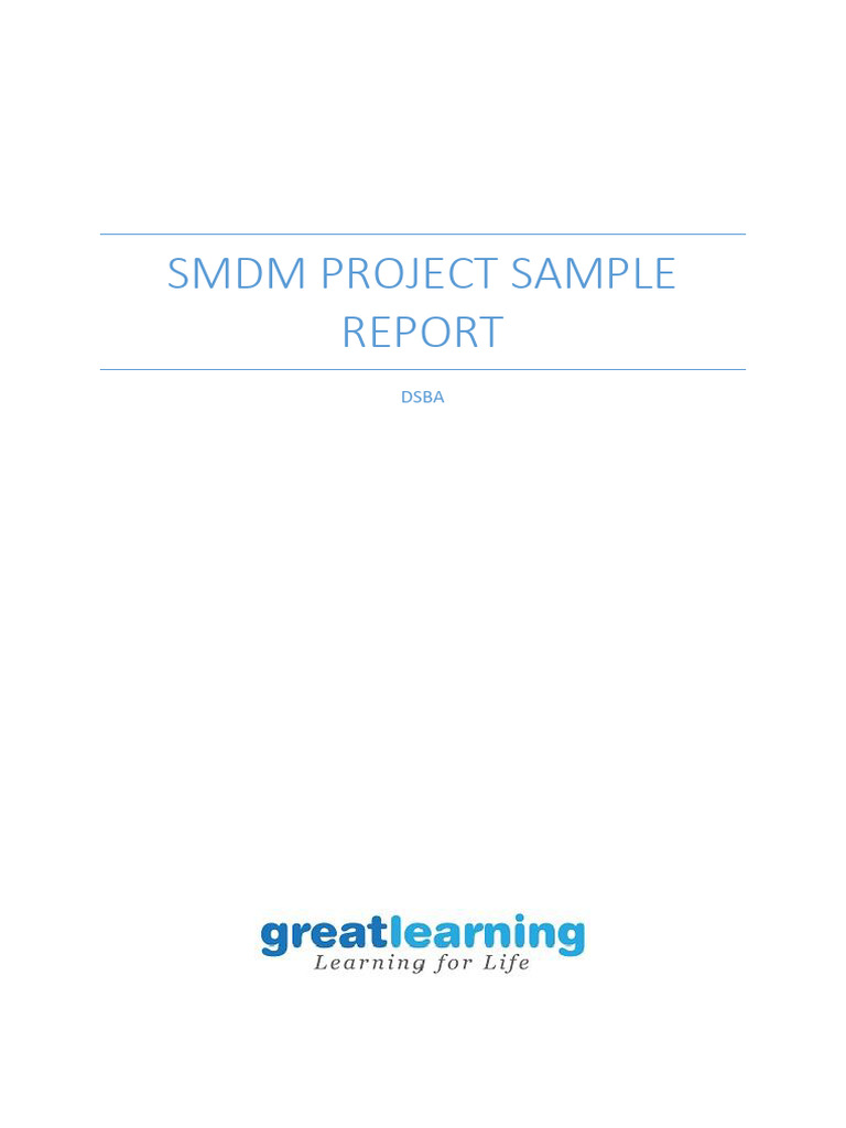 SMDM Project Sample Report | PDF | Probability Distribution | Statistics