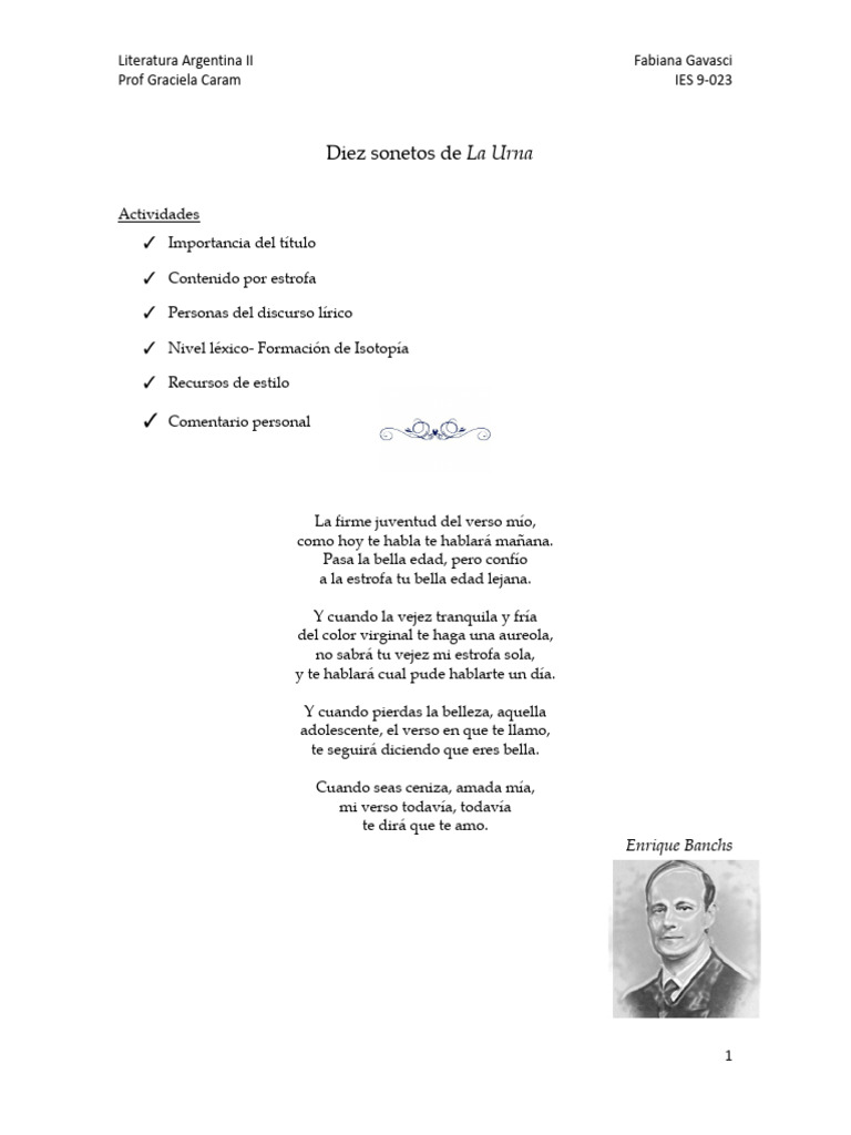 Análisis de Poesía de Enrique Banchs | PDF | Poesía