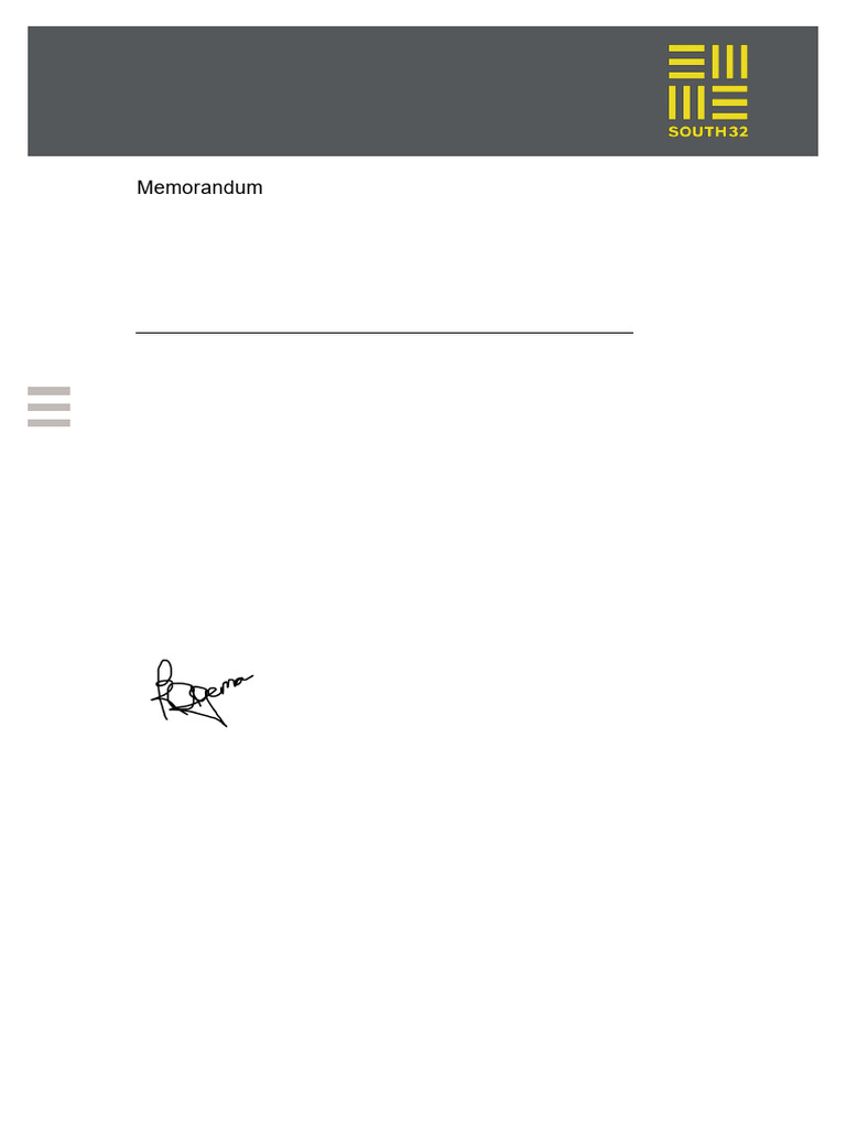 SOUTH32 Klipspruit Colliery Reference Letter | PDF