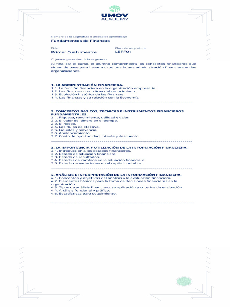 Programa de asignatura | PDF