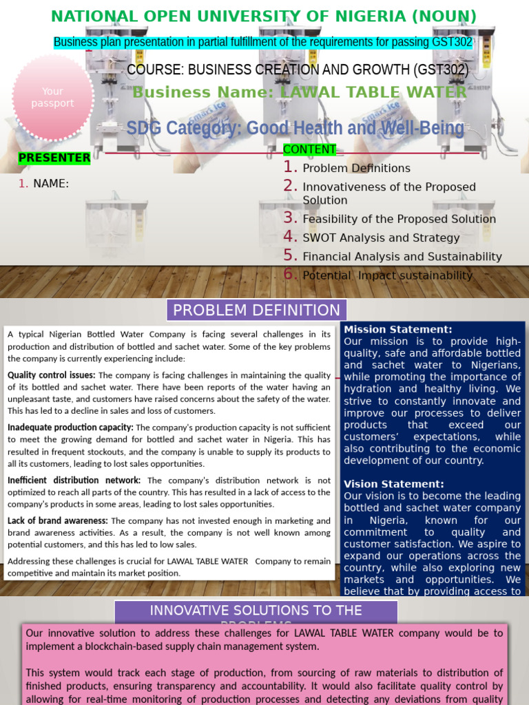 Best Bottle Water Business Plan | PDF | Business | Economies