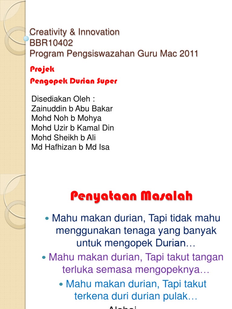 Creativity & Innovation Projek Power Point | PDF | Bisnis