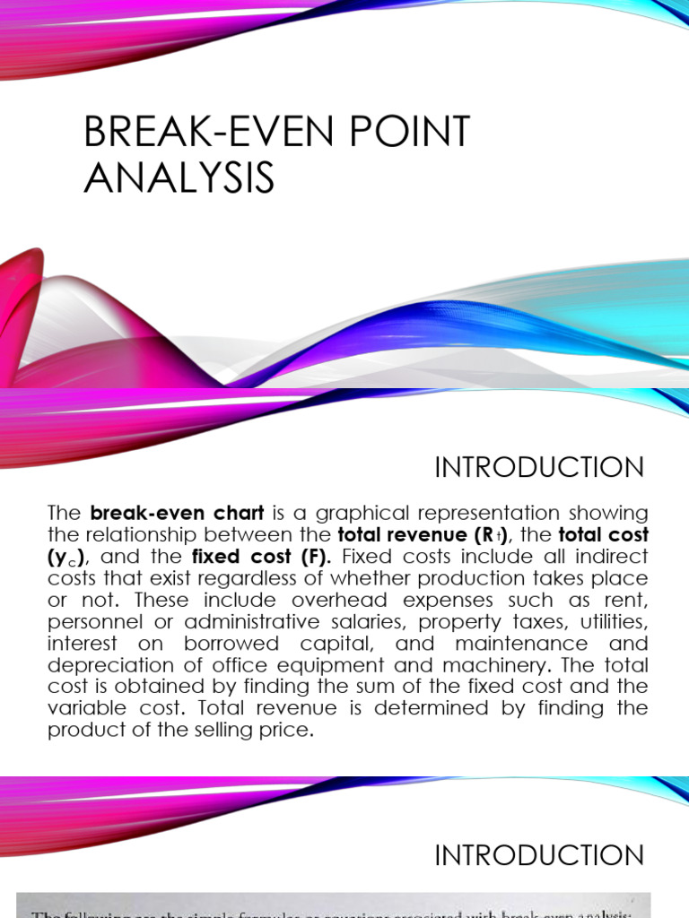 Break Even Point Analysis | PDF
