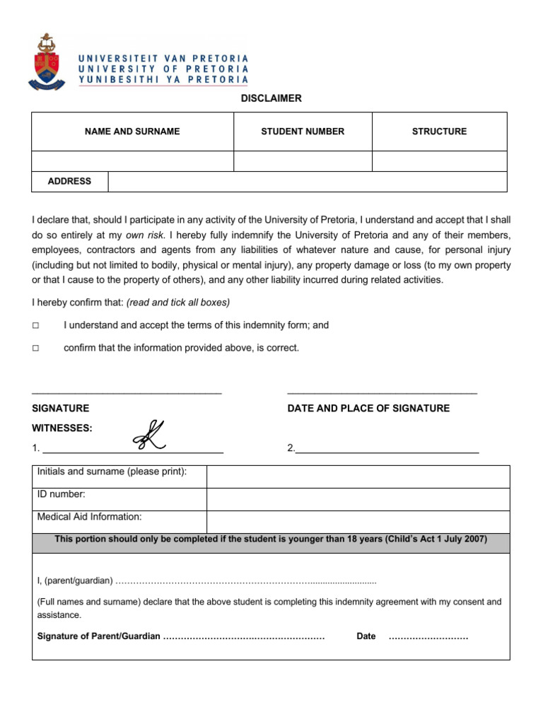 Indemnity Form-1 Copy | PDF