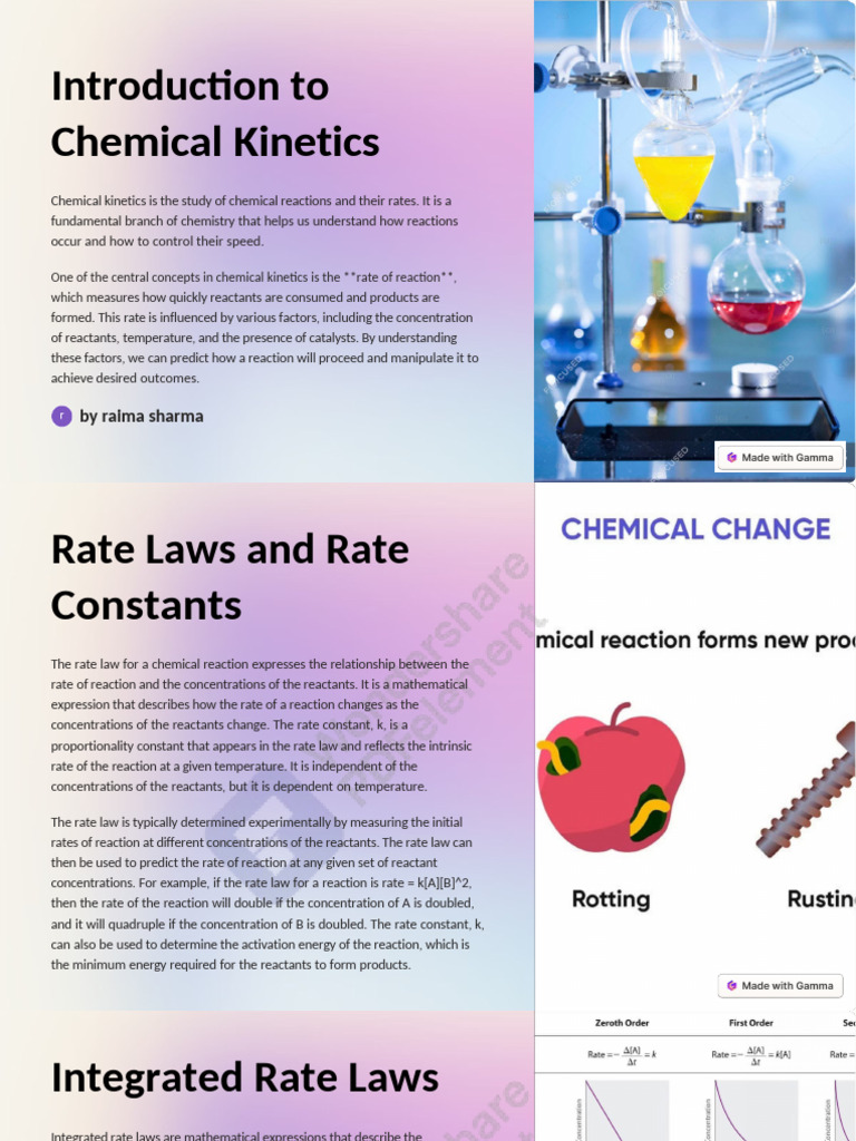 Introduction To Chemical Kinetics | PDF | Reaction Rate | Activation Energy