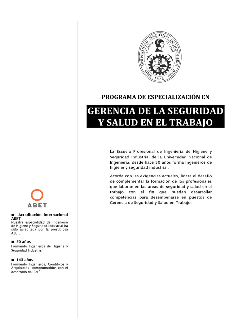 2PE Gerencia SST 2025-02 - Brochure_ | PDF | Seguridad y salud ocupacional | Liderazgo