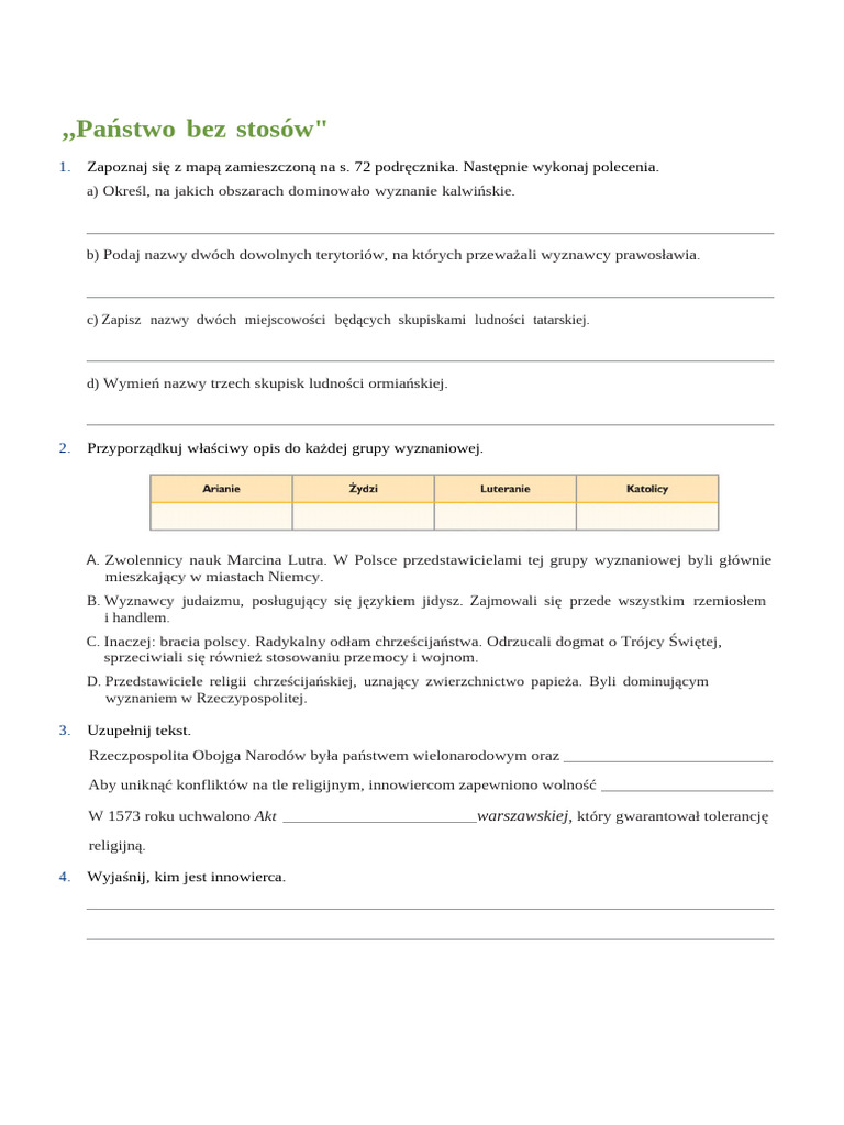 2 6 Panstwo Bez Stosow Karta Pracy | PDF