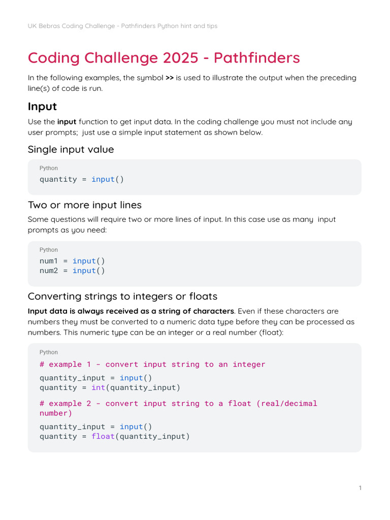 Python Hints and Tips - Pathfinders | PDF | Integer (Computer Science) | String (Computer Science)
