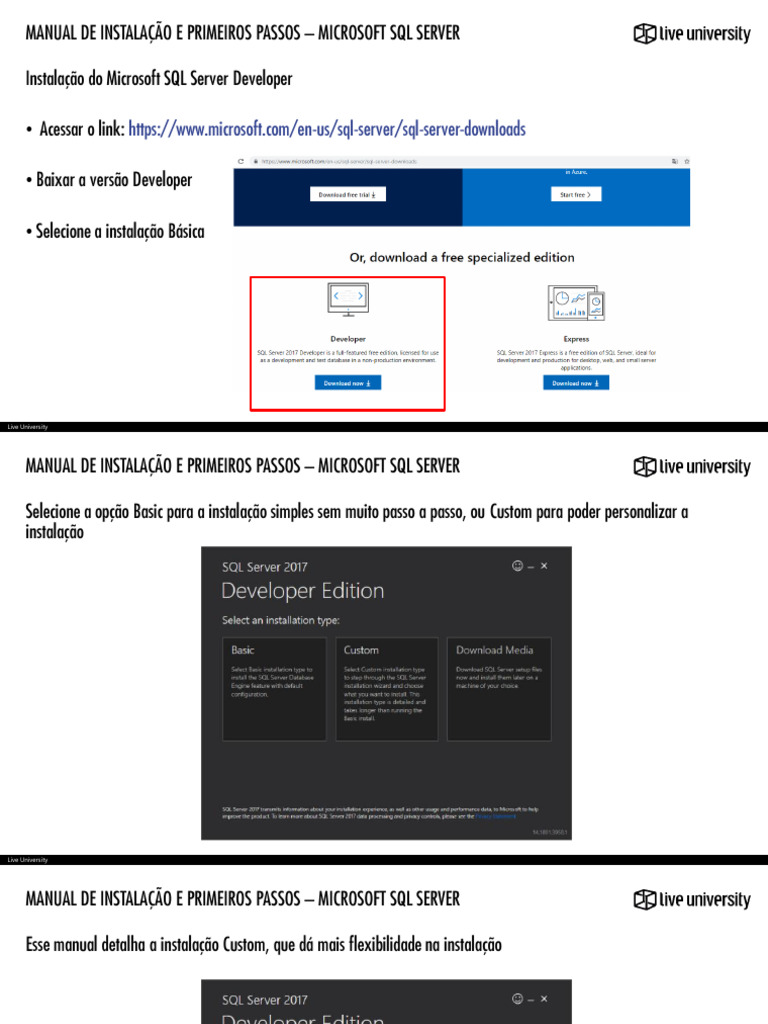 Aula 02 - Manual Instrucoes Microsoft SQL Server | PDF | Microsoft SQL Server | SQL