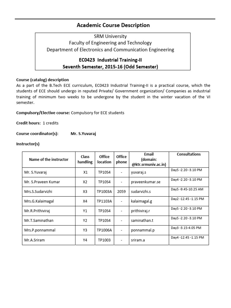 Ec 0423 Industrial Training 2 | PDF | Engineering | Experience