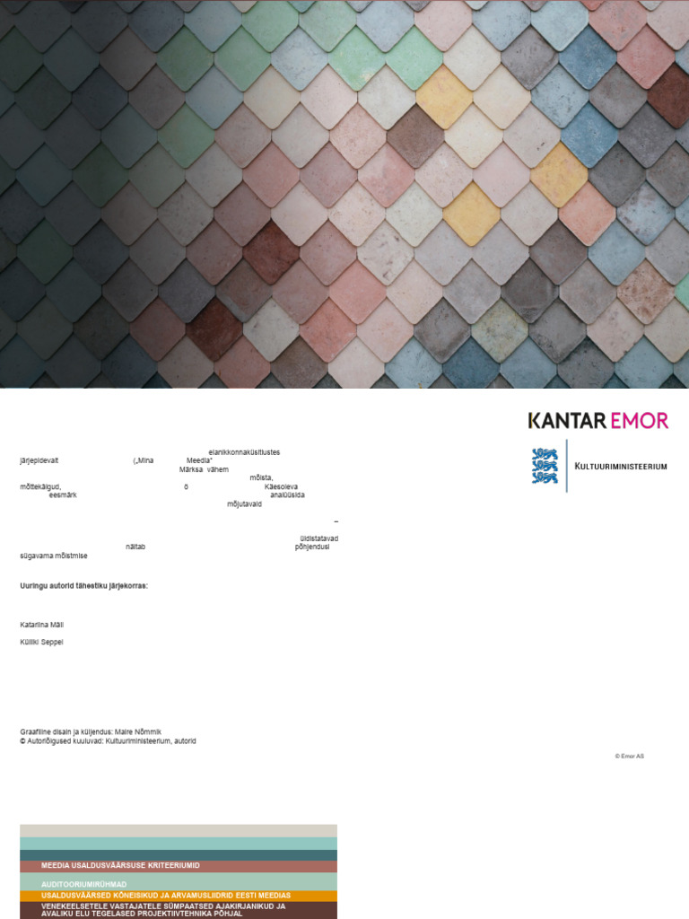 EIM 2023 - Eesti Elanike Meediakasutus Ja Usaldus Meedia Vastu | PDF