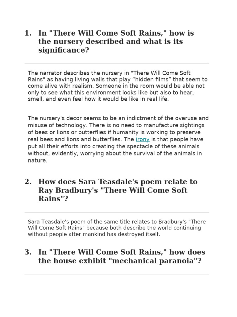 There Will Come Soft Rains | PDF