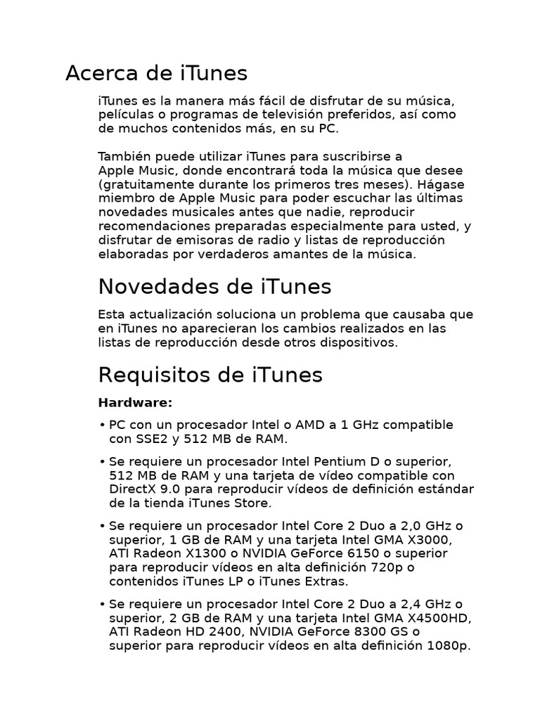Guía completa sobre iTunes y requisitos | PDF | Yo sintoniza | Disco ...