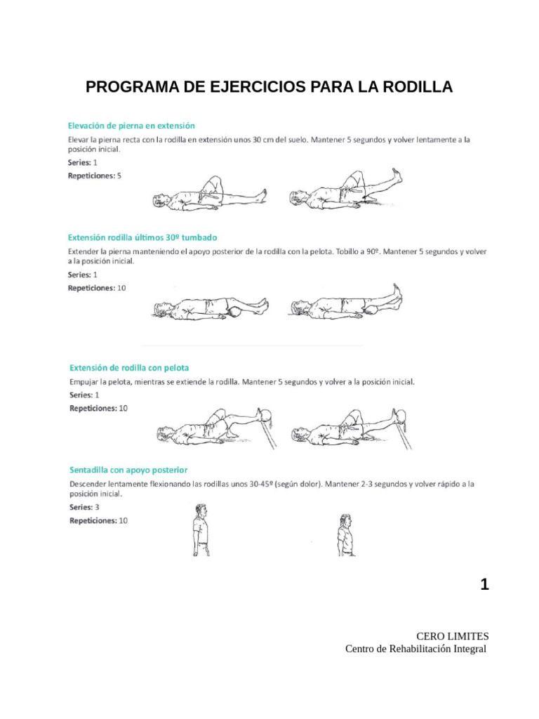 Ejercicios para Rehabilitar la Rodilla | PDF