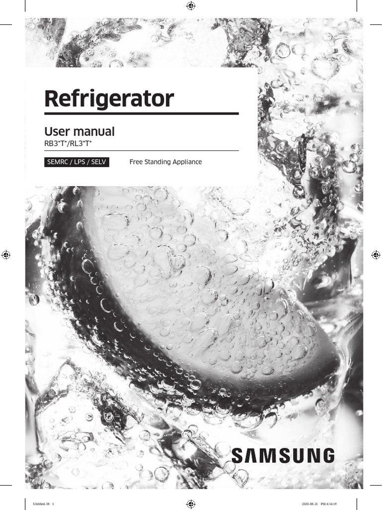 Samsung Refrigerator User Manual | PDF | Refrigerator | Ac Power Plugs ...