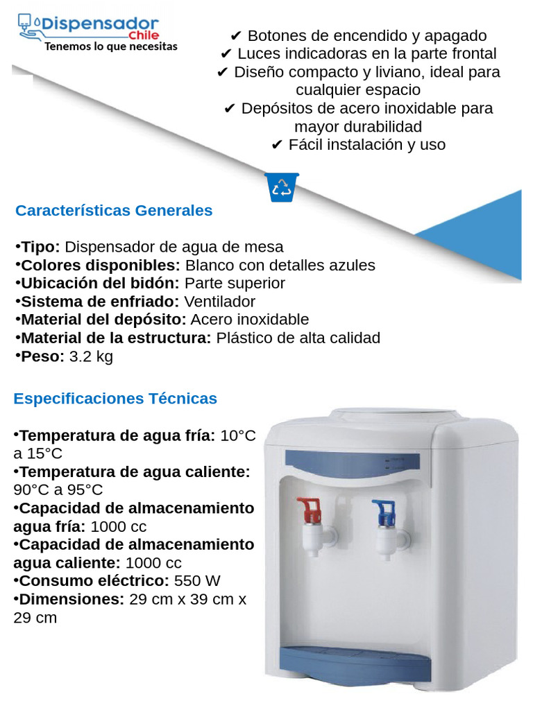 Dispensador De Agua De Mesa Compacto Pdf