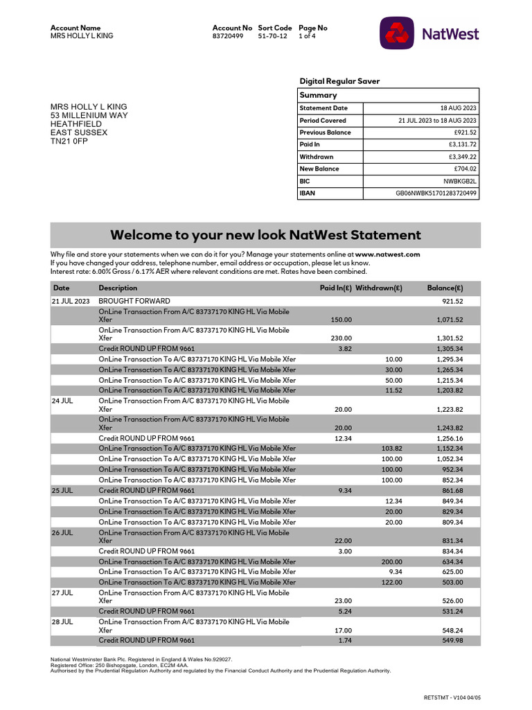 Statement 517012 83720499 18 Aug 2023 | PDF | Interest | Interest Rates
