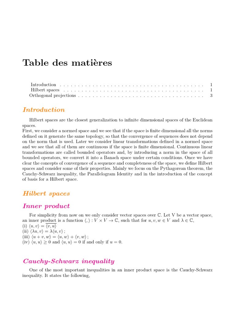 Hilbert Spaces | PDF | Hilbert Space | Norm (Mathematics)