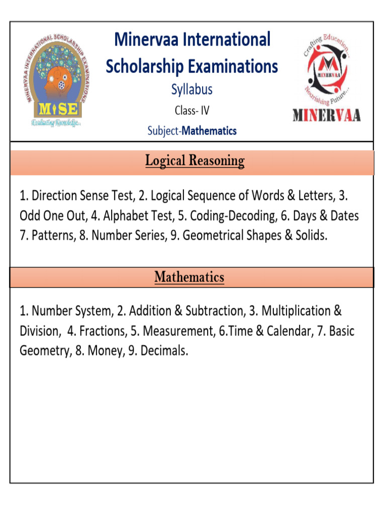 Class - IV Math | PDF