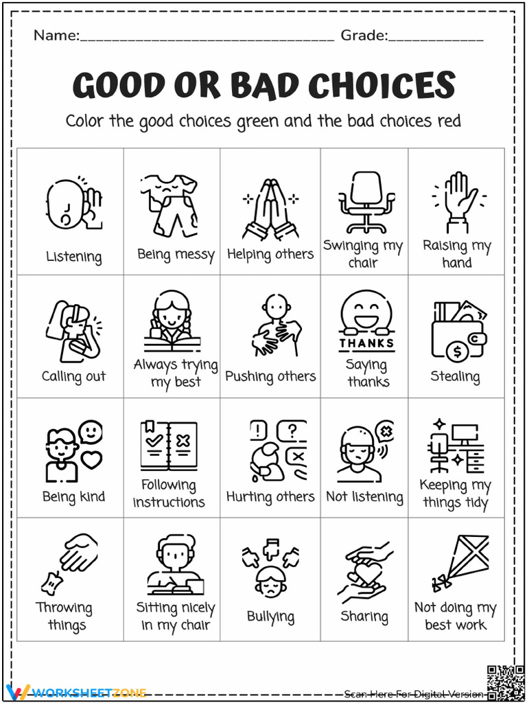 Learn About Making Good or Bad Choices | PDF