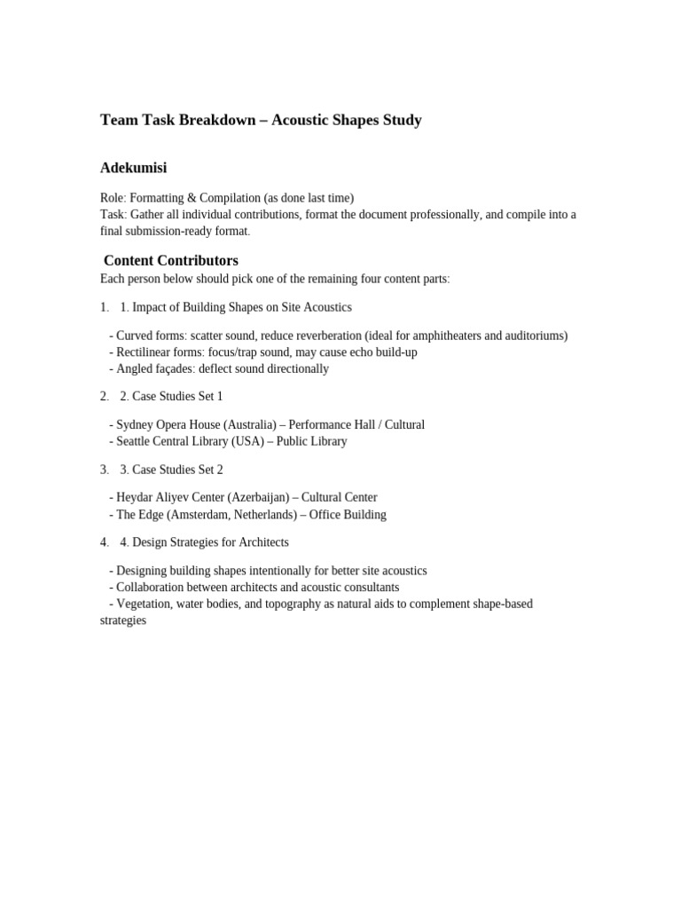 Acoustic_Shapes_Task_Breakdown | PDF