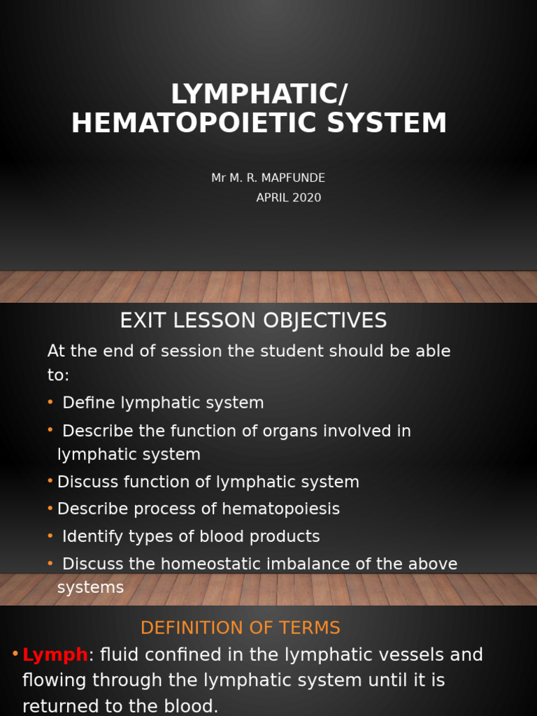 Hematopoetic Lymphatic System | PDF | Lymphatic System | Lymph