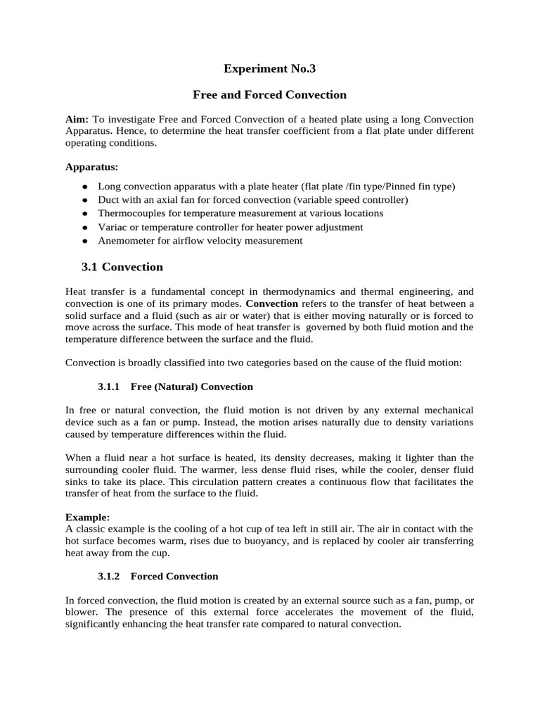 Filled - Expt3 - Forced and Free Convection Experiment | PDF | Heat Transfer | Convection