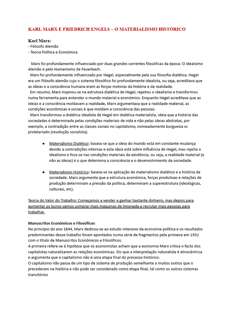 Karl Marx e Friedrich Engels | PDF | Karl Marx | Dialética