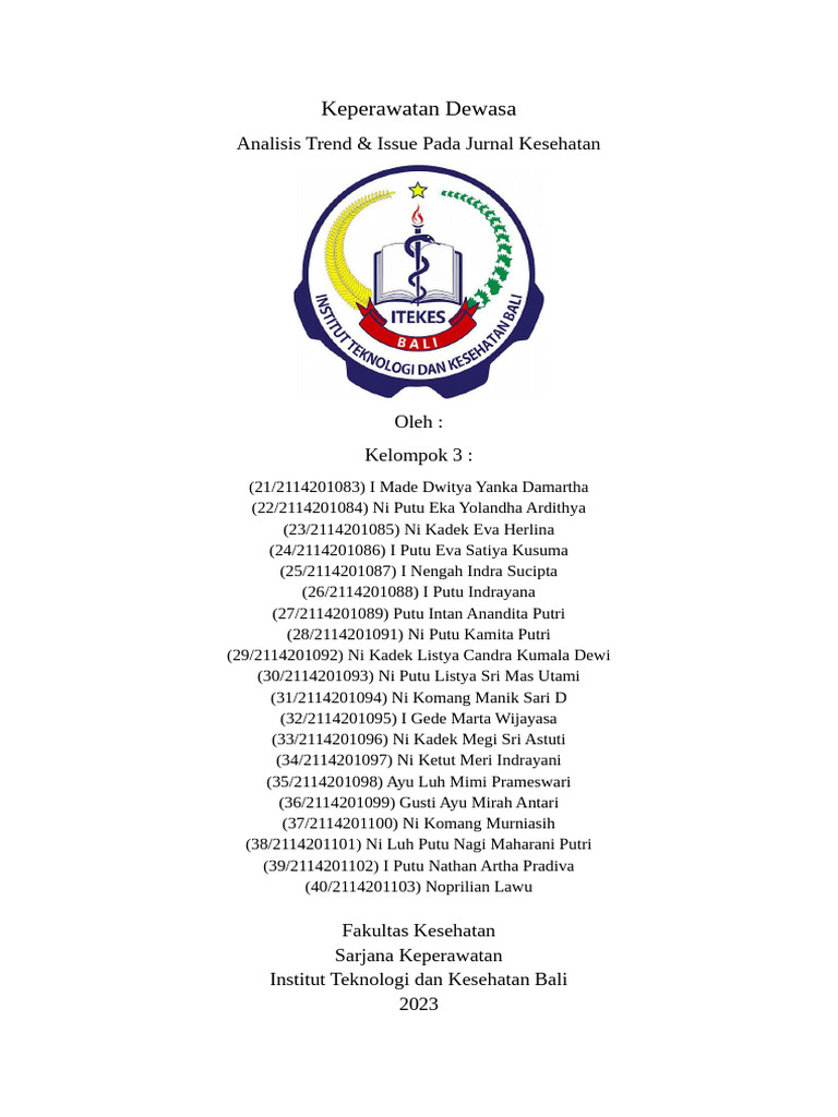 KLP 3 - Review Jurnal - Kep Dewasa | PDF