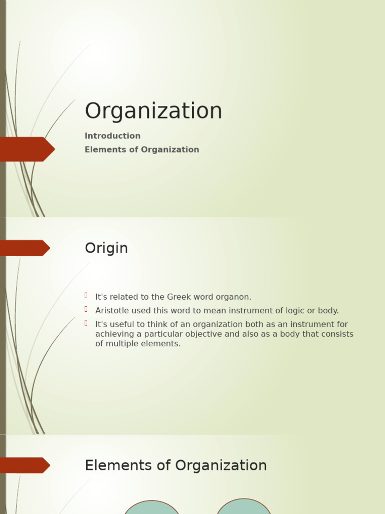 Organization Elements | PDF