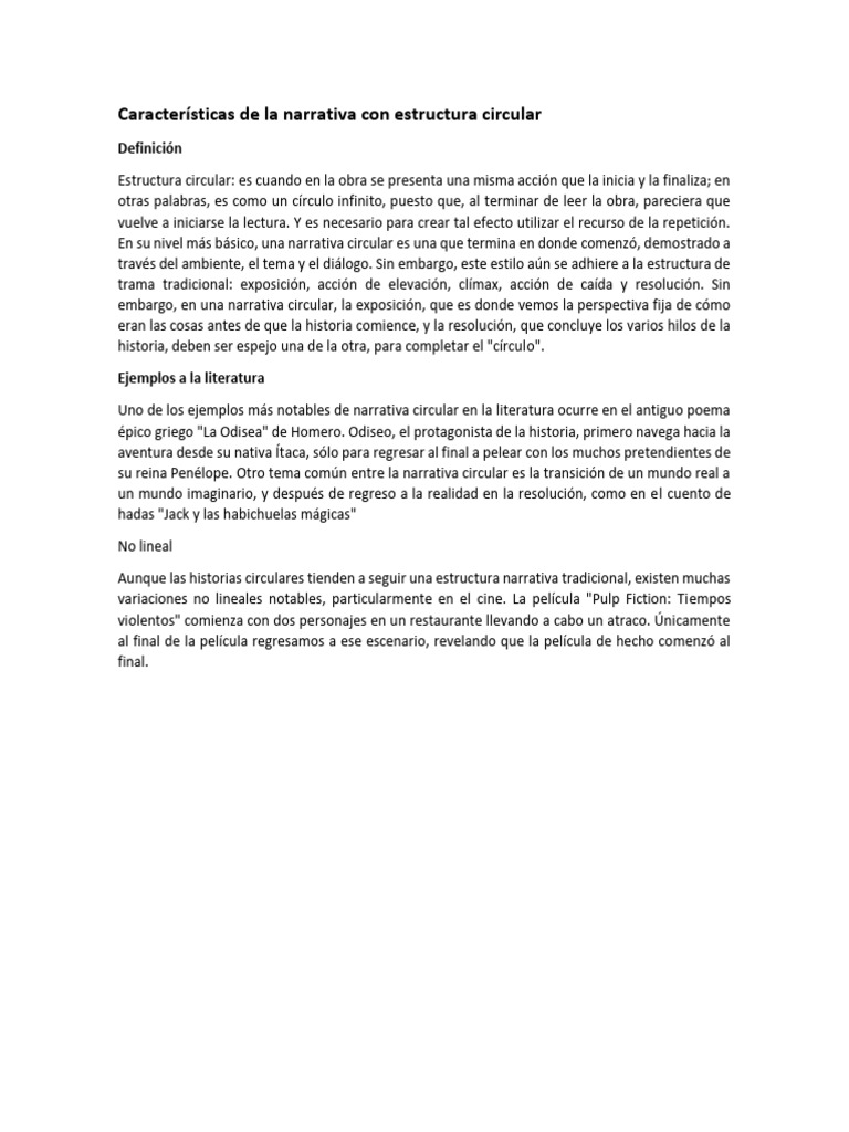 Estructura de la Narrativa Circular | PDF | Narrativa