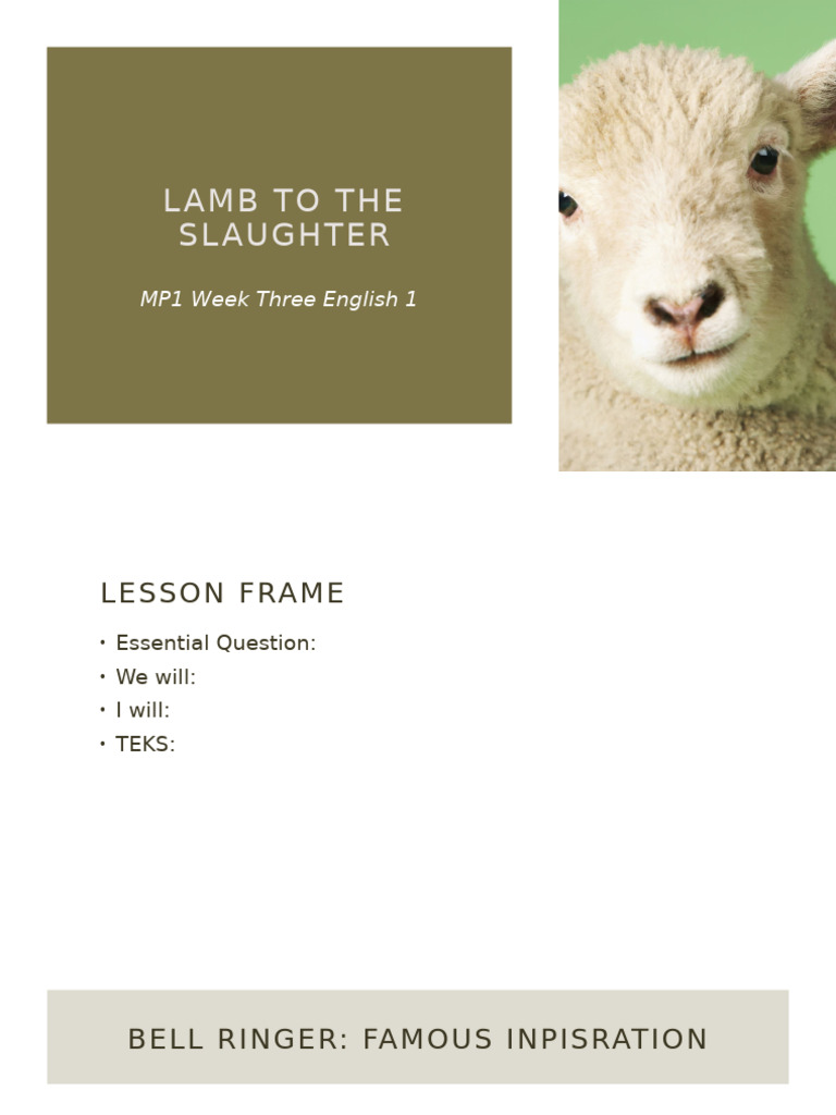 Lamb To The Slaughter | PDF
