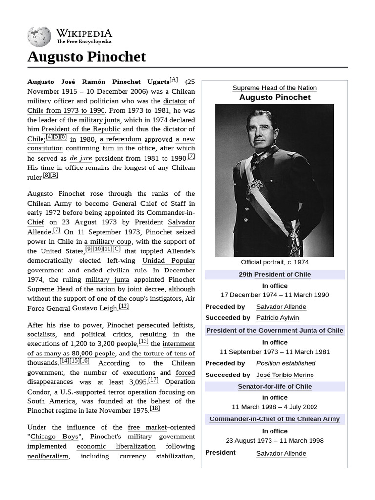 Augusto_Pinochet | PDF | Augusto Pinochet | Chile