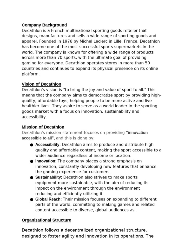 3 - Company Background - Vision, Mission, Organisation Structure and ...