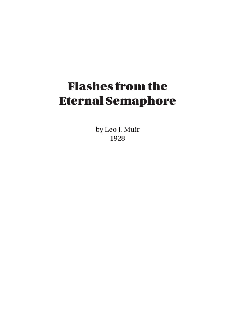 Flashes From The Eternal Semaphore | PDF | Lighthouse | Patience