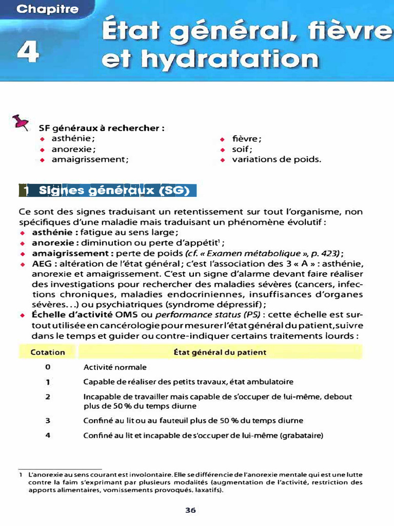 Signes cliniques de déshydratation et fièvre | PDF | Déshydratation ...