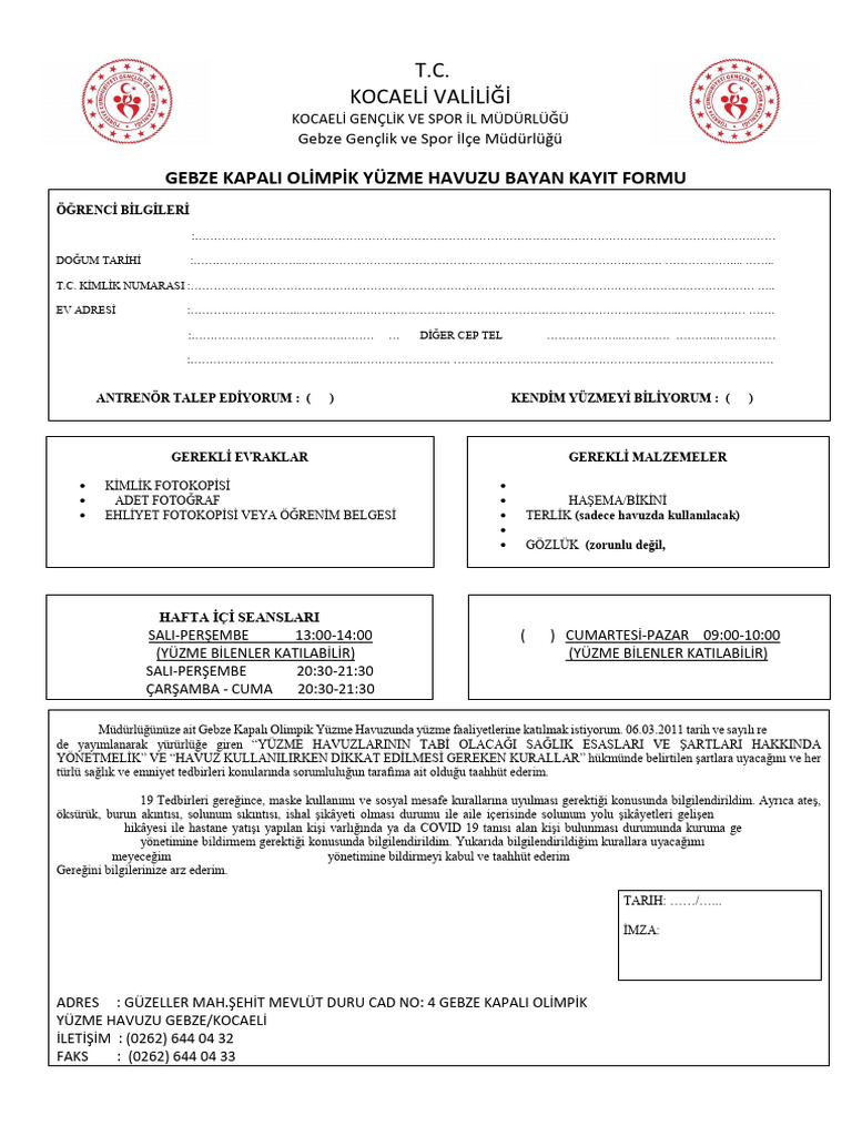 Bayan Kayit Formu | PDF