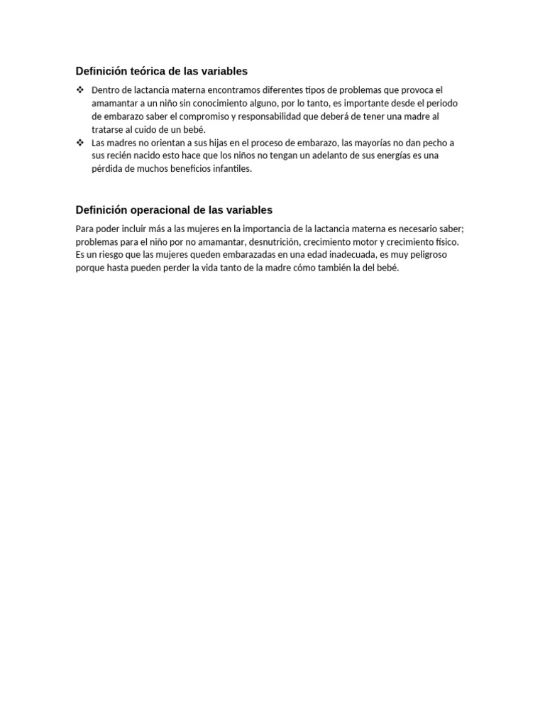 Definición de Las Variables | PDF