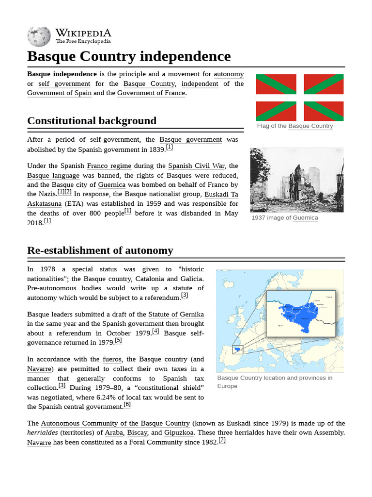 Basque Country Independence | PDF | Basque Country (Autonomous Community) | Basques