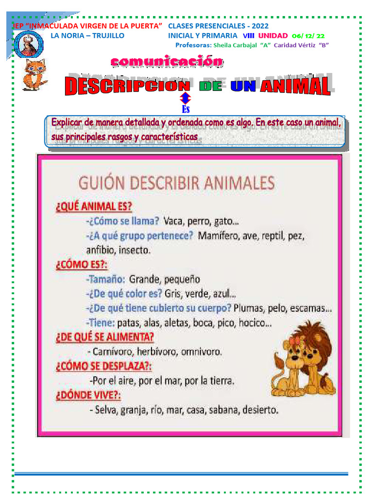 06-12-22 Descripción de Un Animal | PDF
