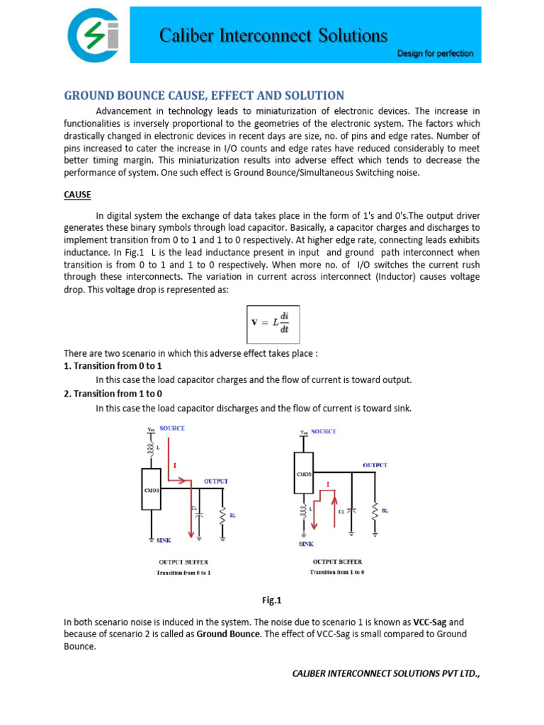Ground - Bounce - Cause - Effect - Solution | PDF | Inductance | Capacitor