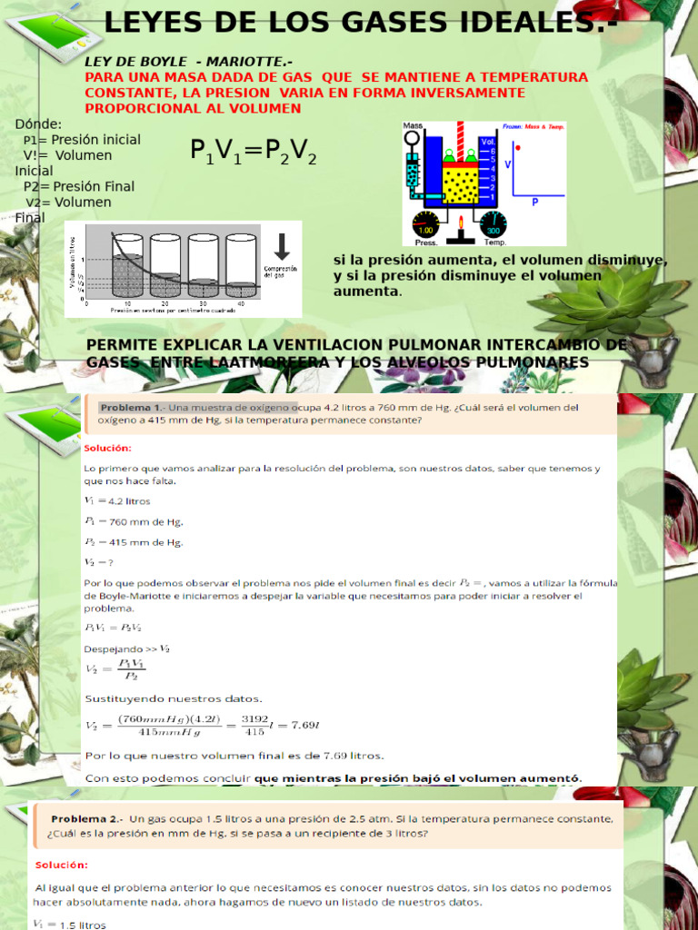 Leyes de Gases Ideales Tema 2 (Practica) | PDF | Gases | Presión