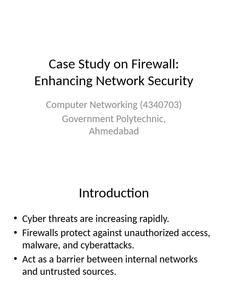Firewall College Project PPT | PDF
