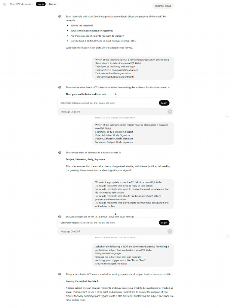 ChatGPT Session 1 Quiz | PDF