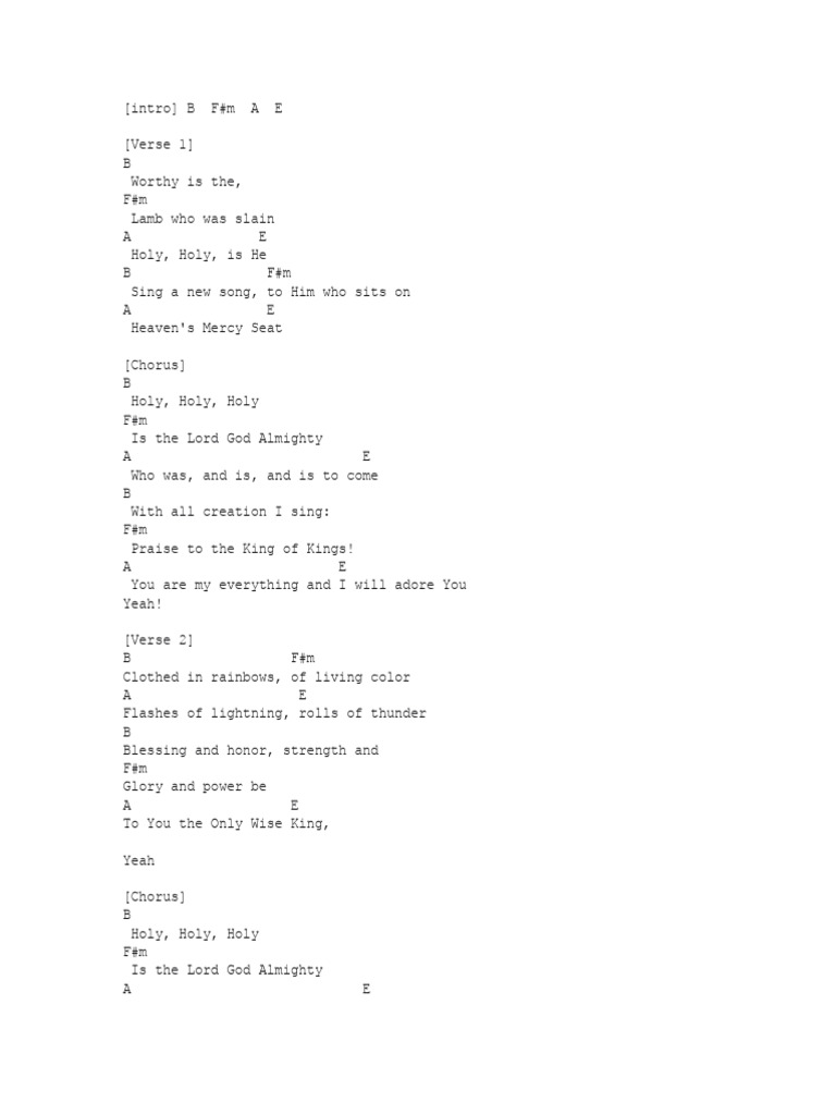 Revelation Song Lyrics and Chords | PDF