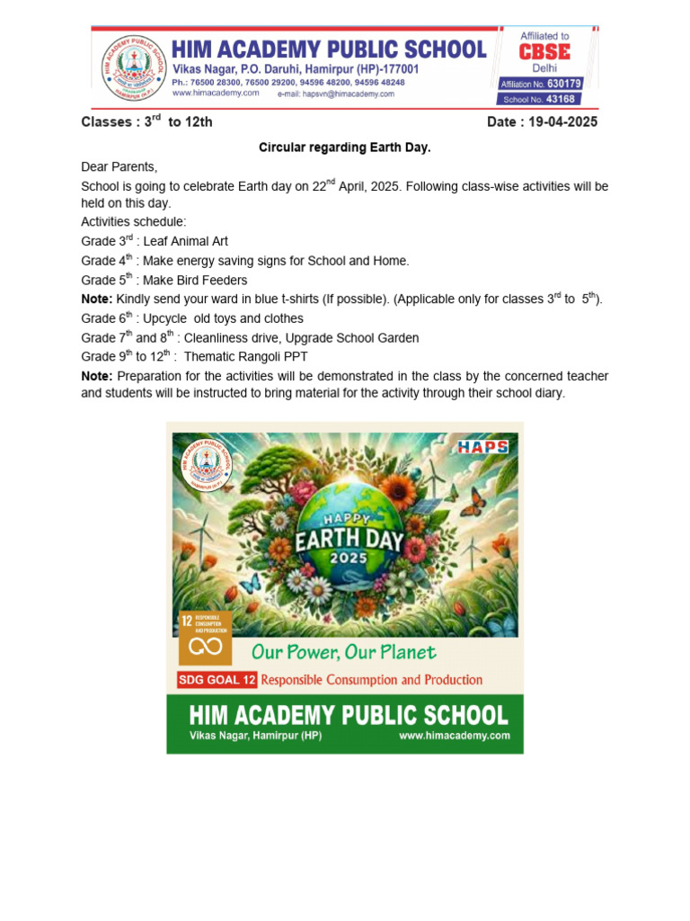 Circular533032 Earth Day | PDF