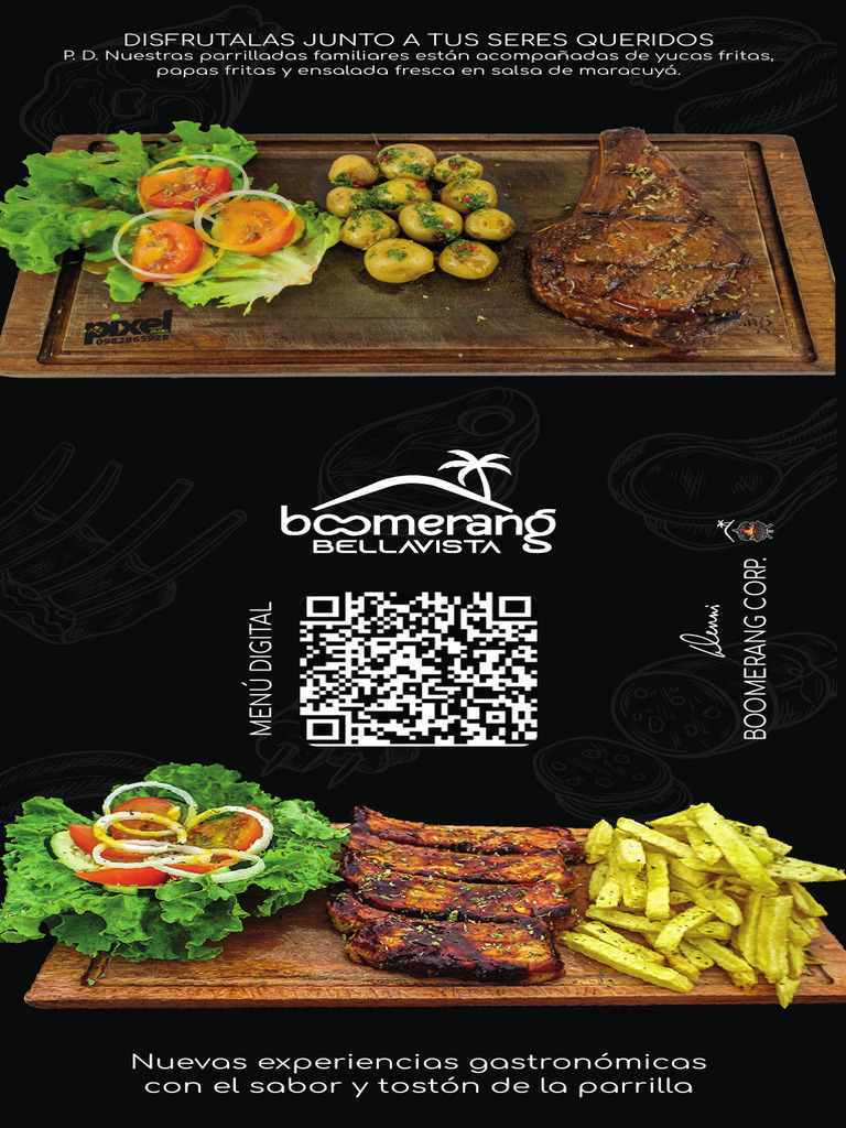 Menú Parrilladas Boomerang Corp. | PDF | Parilla | Cocina de las Americas