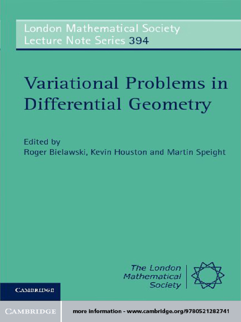 Variational Problems in Differential Geometry | PDF | Geometry | Manifold