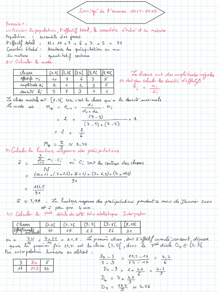 Corrige Examen 2021-2022 | PDF