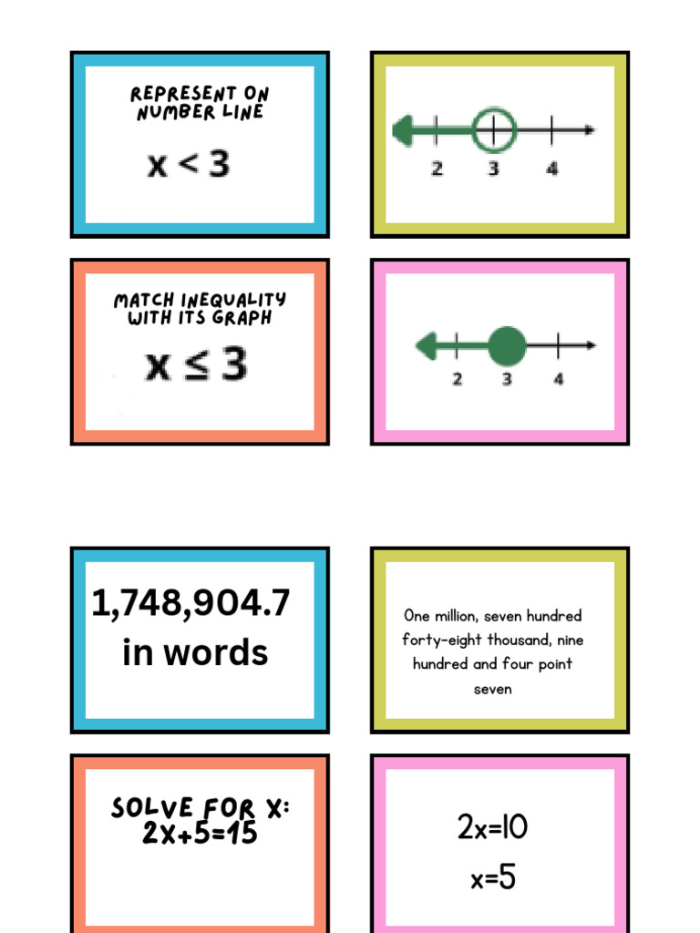 Math Question and Answer Card Games in Dip Box | PDF